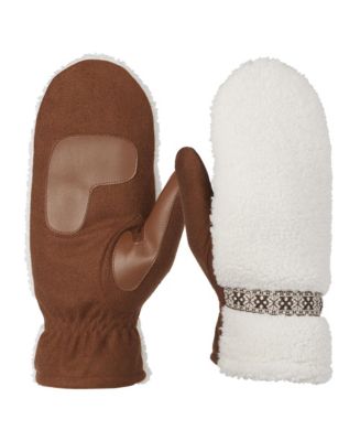 Isotoner Women's Woodlands Faux Shearling Mittens - Macy's