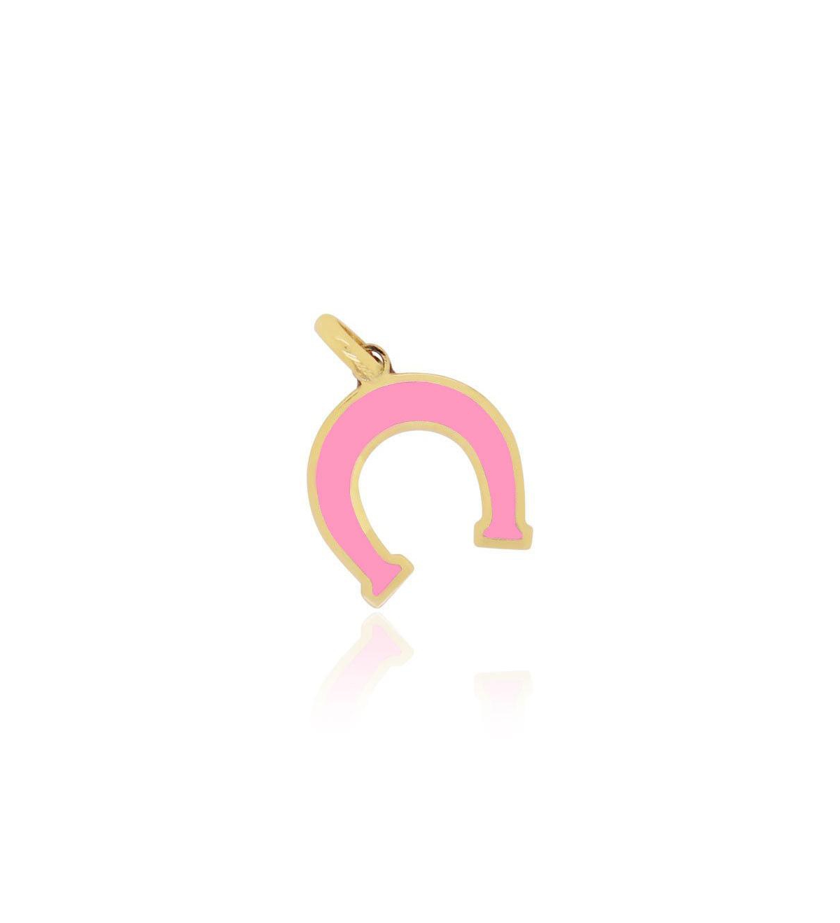 Click here for The Lovery Bubblegum Pink Horseshoe Charm 14K Gold... prices