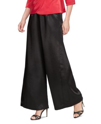 Alex Evenings Women's High Rise Wide-Leg Satin Pants - Macy's