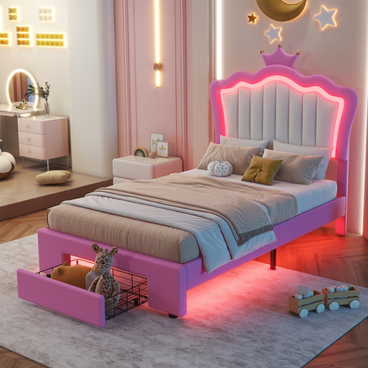 Click here for Streamdale Twin Upholstered Bed with Crown Headboa... prices