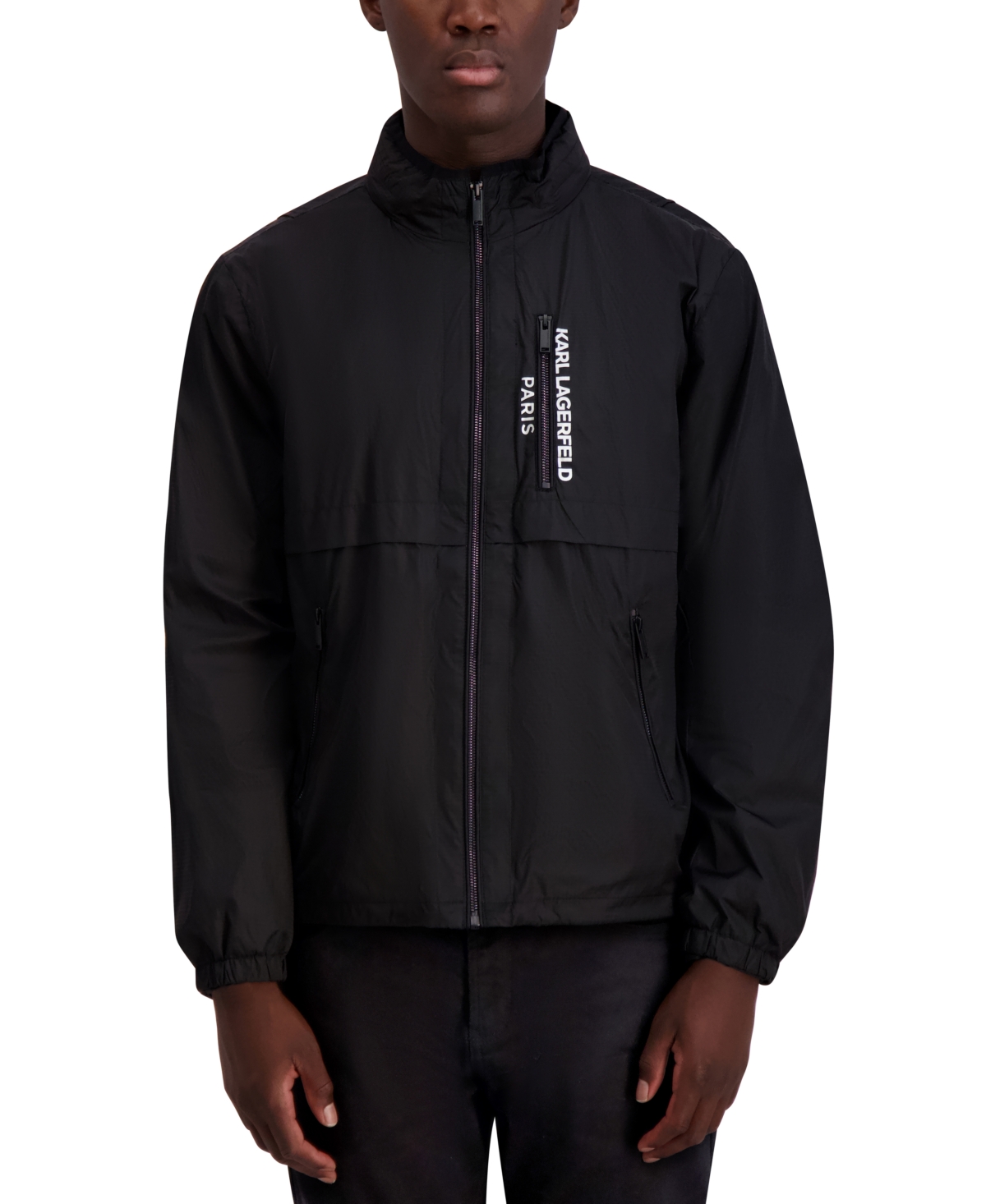 Click here for Karl Lagerfeld Paris Mens Windbreaker Jacket - Bla... prices