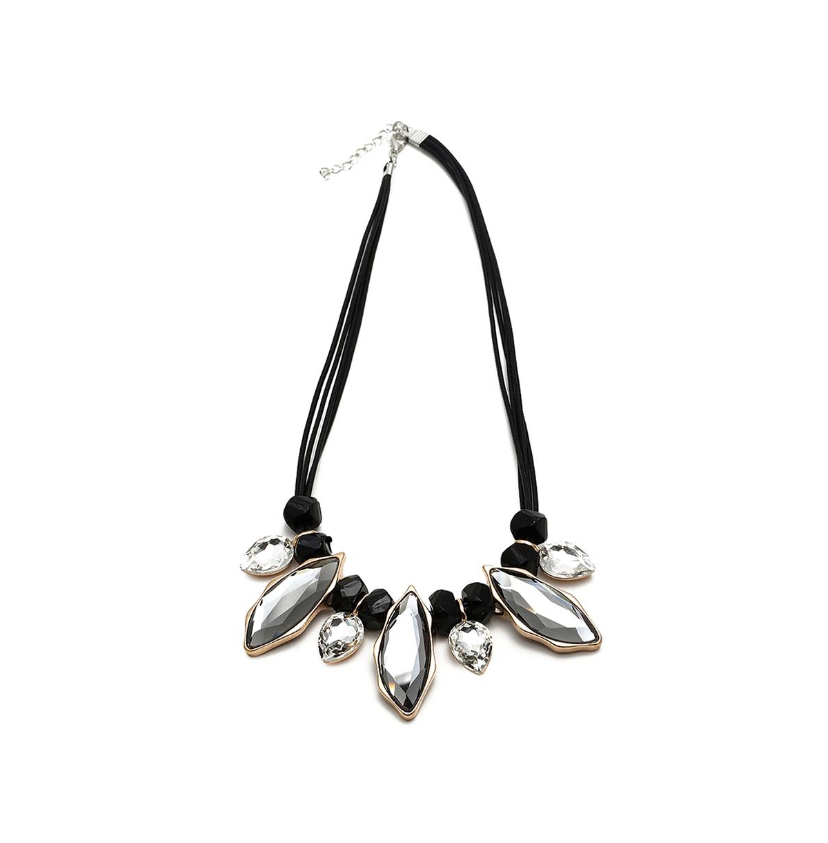 Click here for Sohi Womens Mirror Statement Necklace - Black prices