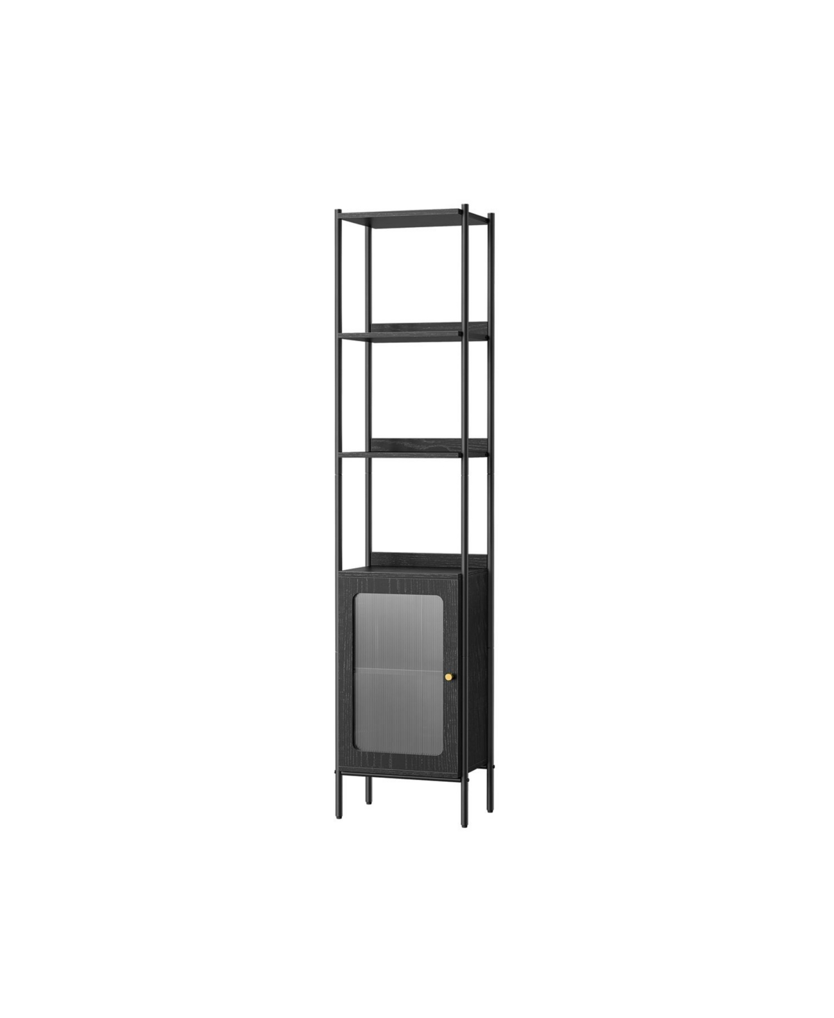 Click here for Slickblue 6-Tier Slim Bookshelf with Pc Door - Whi... prices