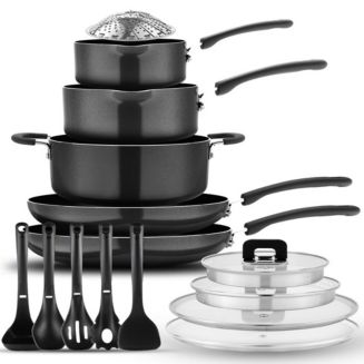 NutriChef Kitchenware 17 Piece Non-Stick Cookware Set, Non-Stick Pans ...