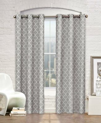 Kate Aurora Lattice Clover Ultra Luxurious Window Curtains - Macy's