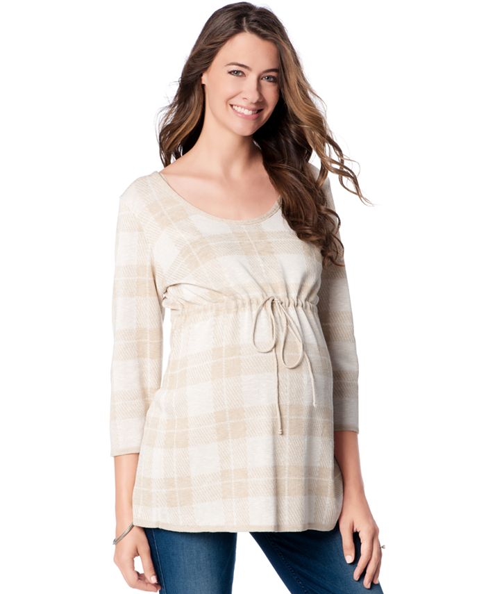 Motherhood Maternity Plaid Babydoll Sweater - Macy's