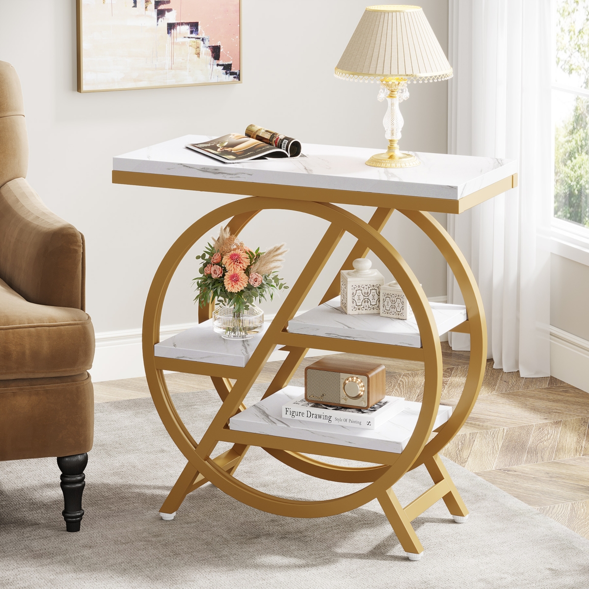 Click here for Tribesigns End Table for Living Room  3-Tier Faux... prices