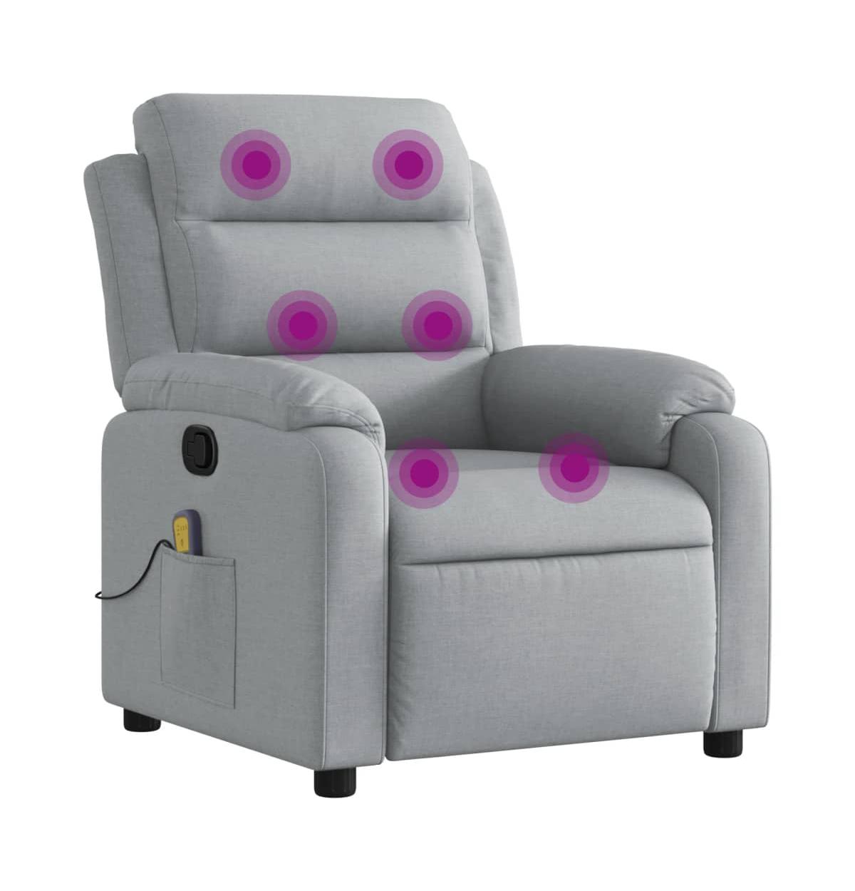 Click here for vidaXL Massage Recliner Chair Black Fabric - Grey prices