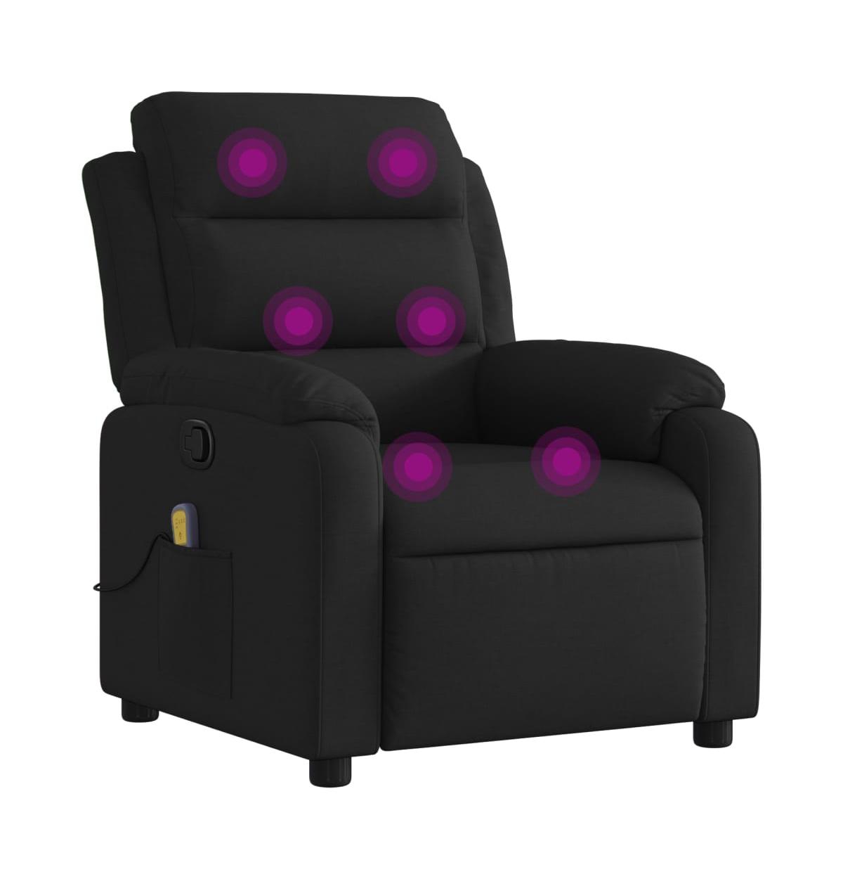 Click here for vidaXL Massage Recliner Chair Black Fabric - Black prices