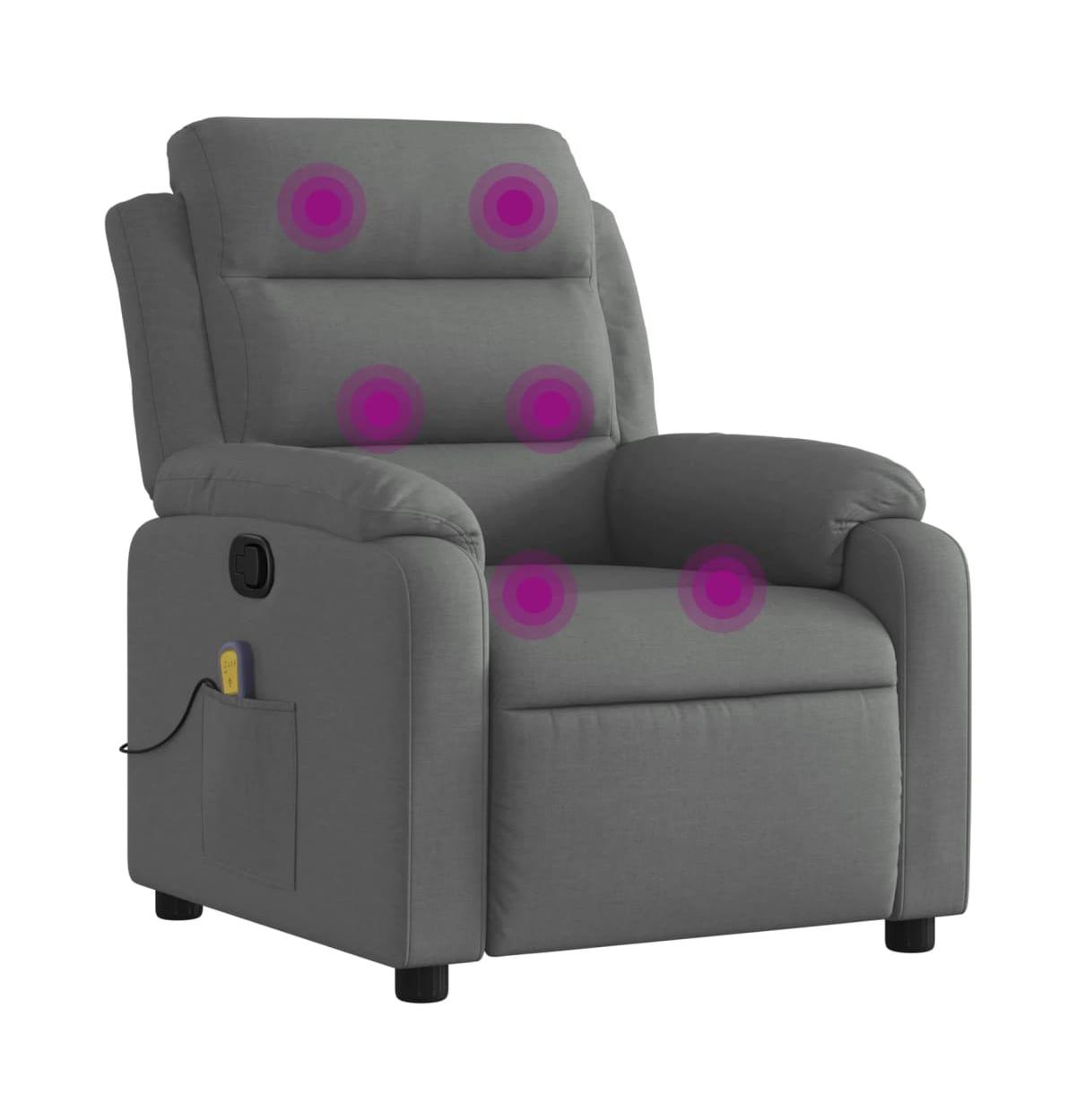 Click here for vidaXL Massage Recliner Chair Black Fabric - Grey prices
