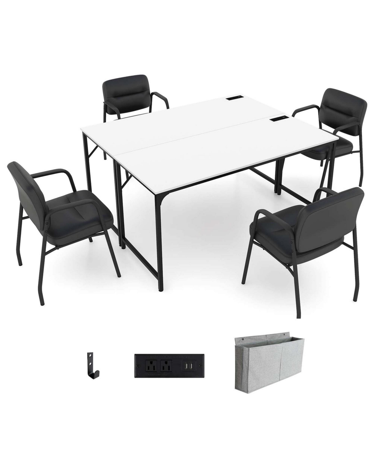 Click here for Set of 2 Meeting Room Desk with Charging Station &... prices