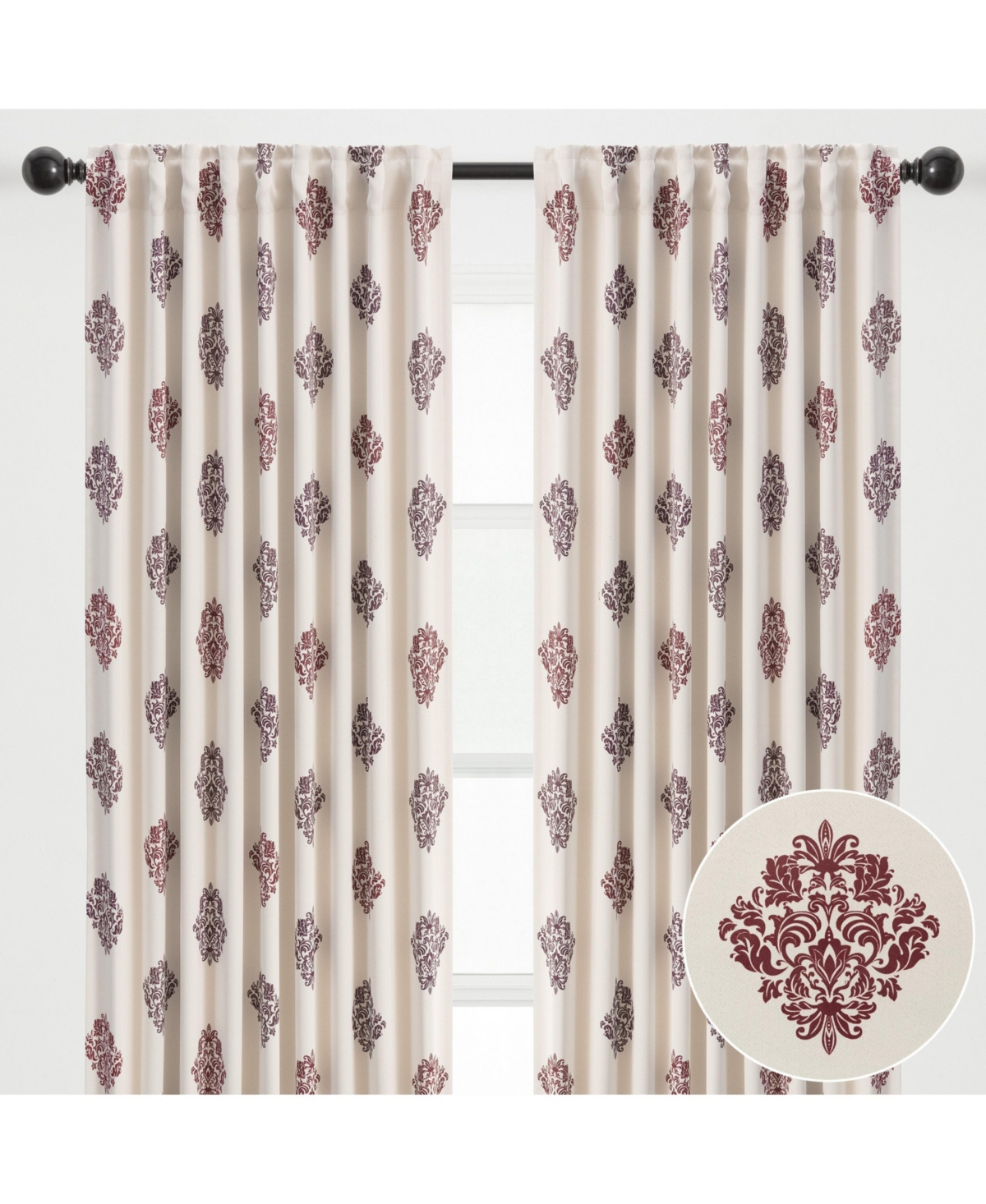 Click here for Chanasya Premium 2-Panel Ornamental Damask Room Da... prices