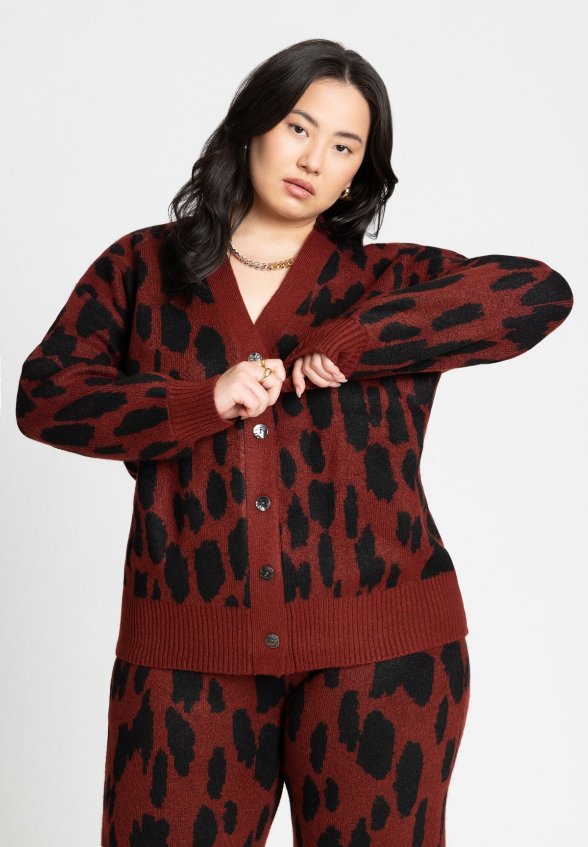 Click here for Eloquii Womens Printed Longline Cardigan - Animal... prices