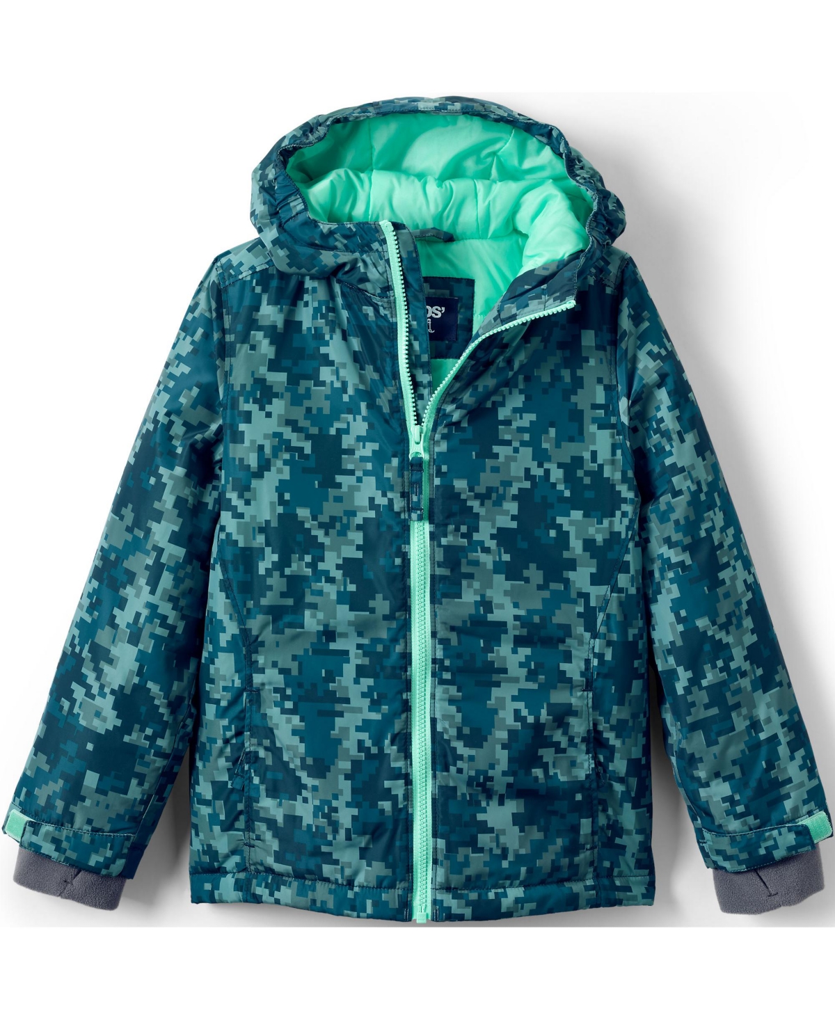 Click here for Lands End Girls Insulated Winter Jacket - Teal dig... prices