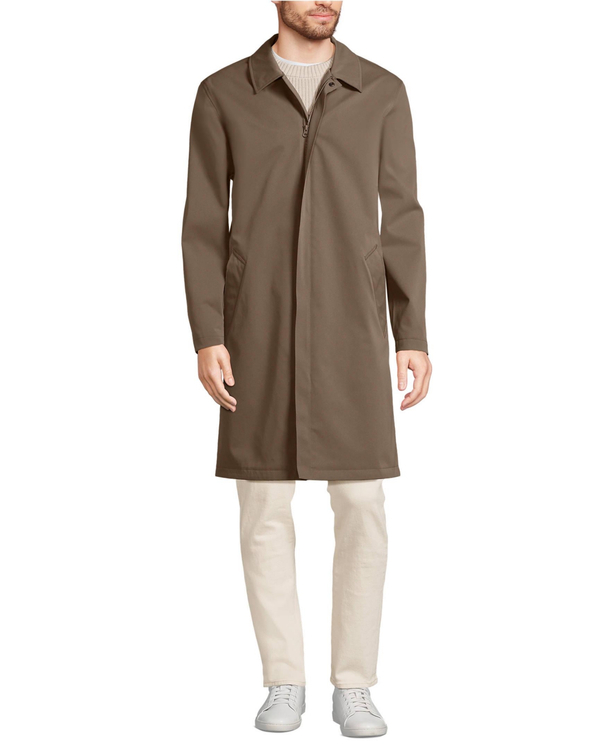Click here for Lands End Mens Squall Mac Raincoat - Vintage taupe prices