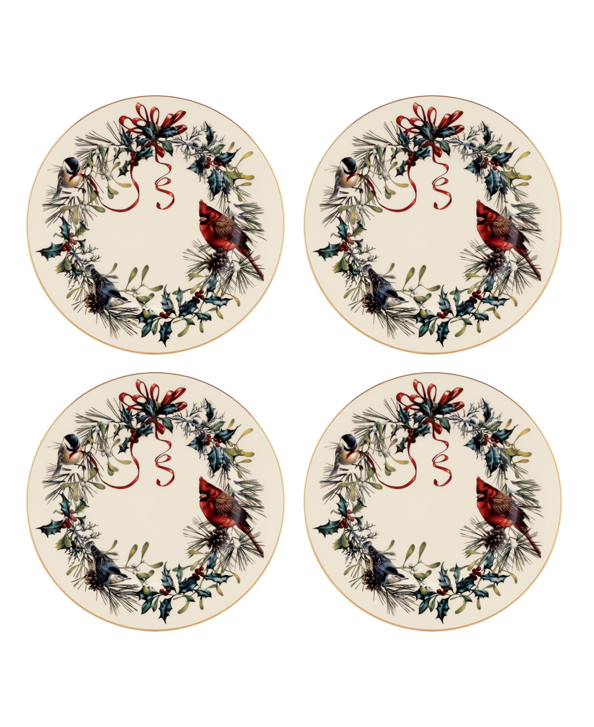 Click here for Lenox Winter Greetings Salad Plates  Set of 4 - Re... prices