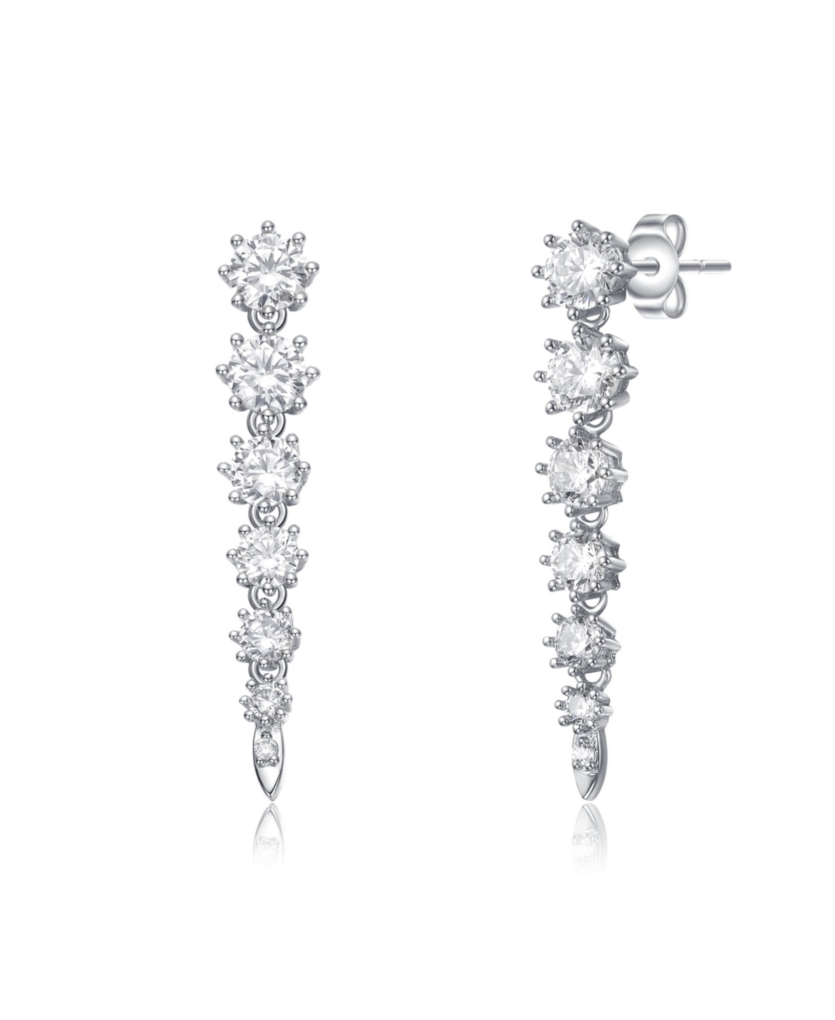 Click here for Sterling Silver Cubic Zirconia Linear Fringe Icicl... prices