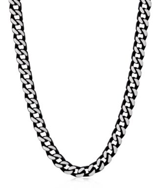Rhona Sutton Black Silver Box Chain Stainless Steel Necklace - Macy's