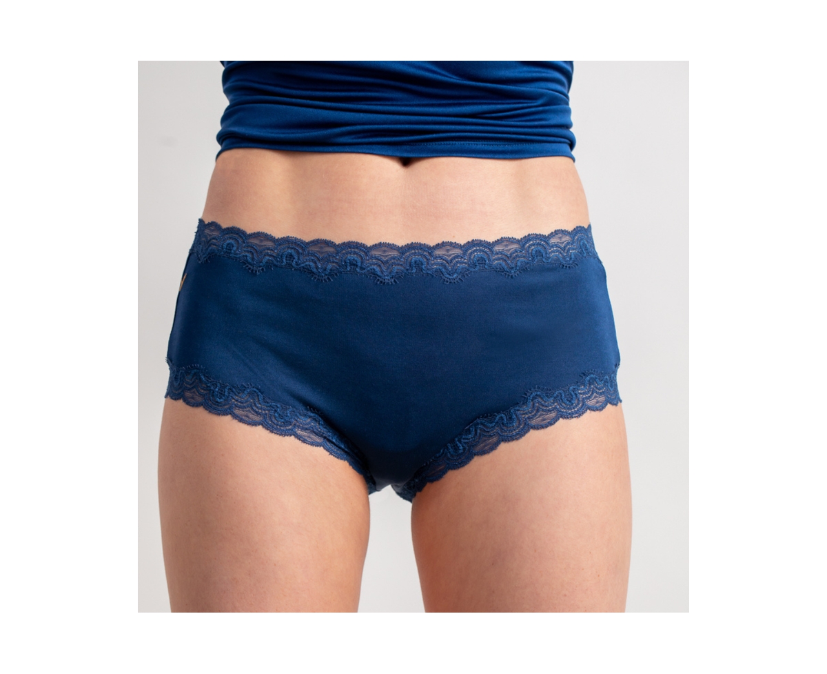 Click here for Uwila Warrior Soft Silk Lace Brief - Estate blue prices