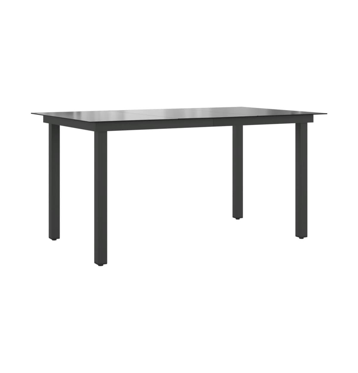 Click here for vidaXL Patio Table Black 59.1x35.4x29.1 Aluminum a... prices