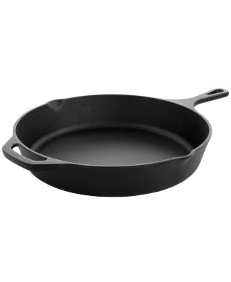 MegaChef 12 Inch Round Preseasoned Cast Iron Frying Pan in Black - Macy's
