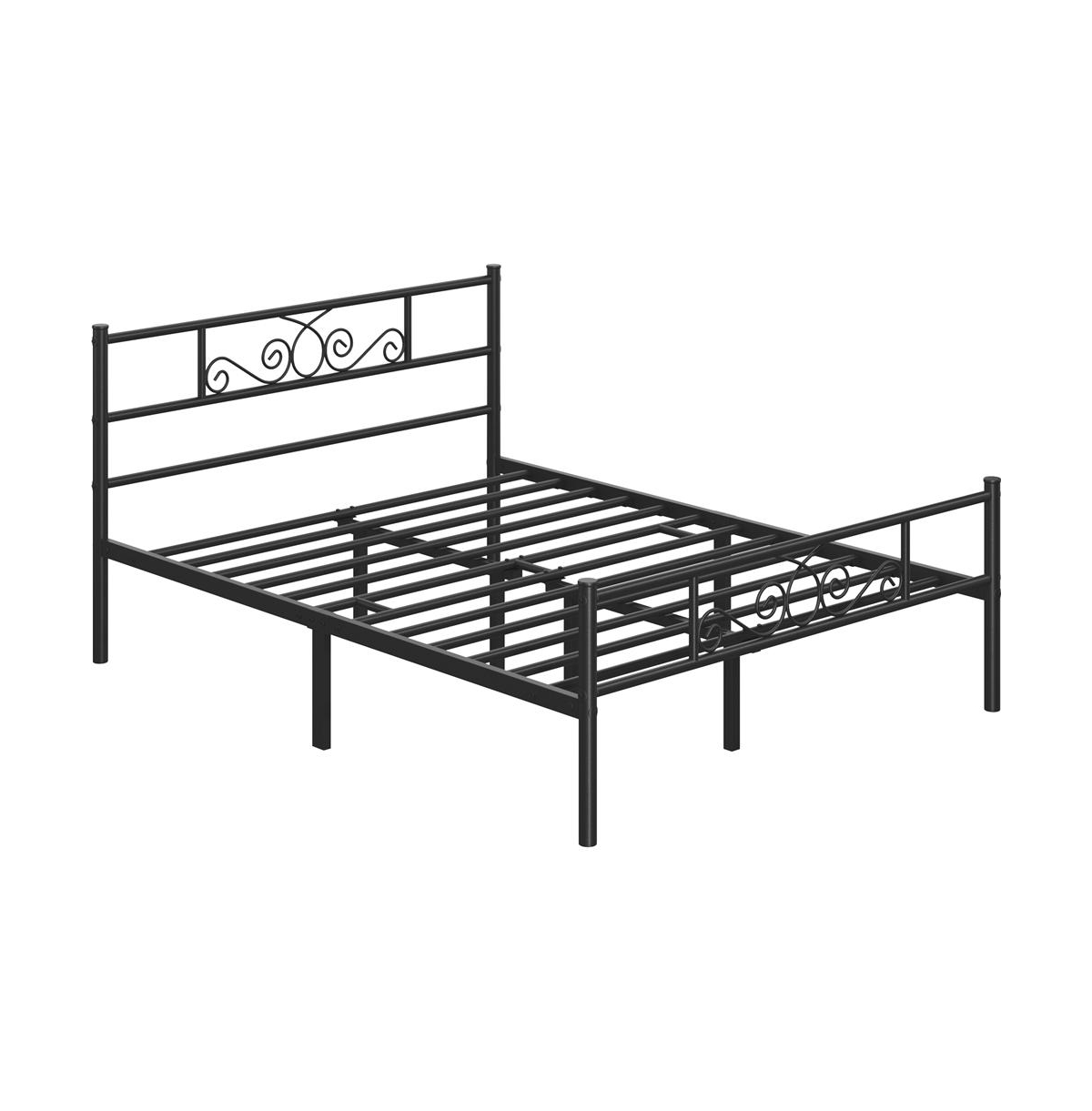 Click here for Yaheetech Scroll Metal-Framed Bed with Headboard a... prices
