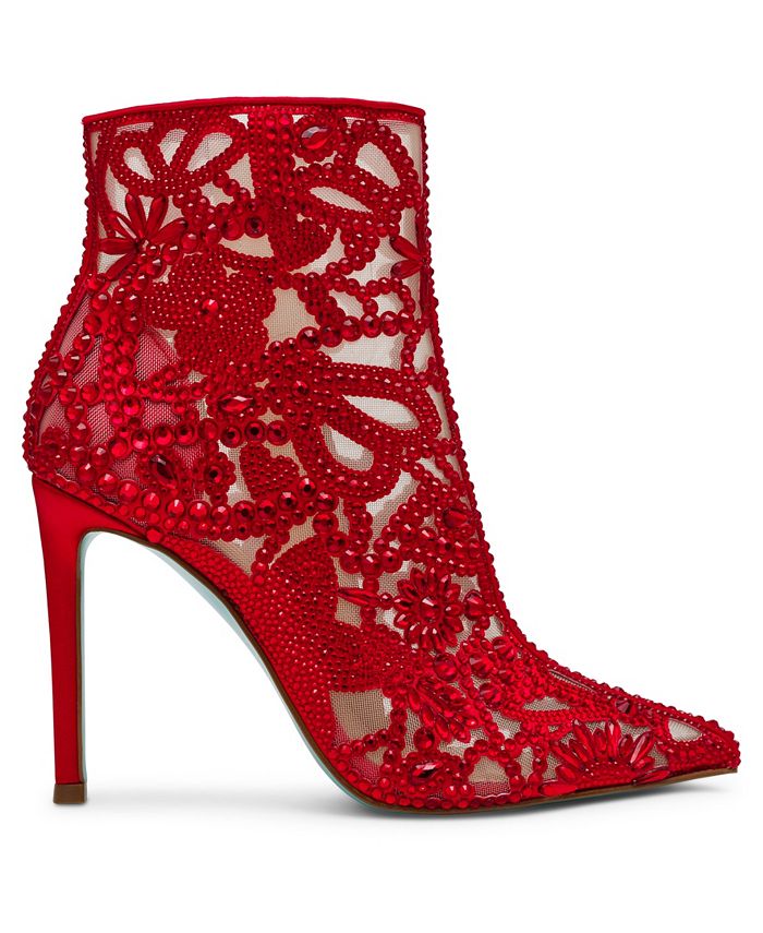 Betsey Johnson Women's Bolt Rhinestone Booties - Macy's