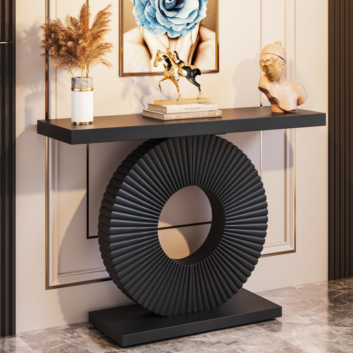 Click here for Tribesigns Modern Console Table with Geometric Bas... prices