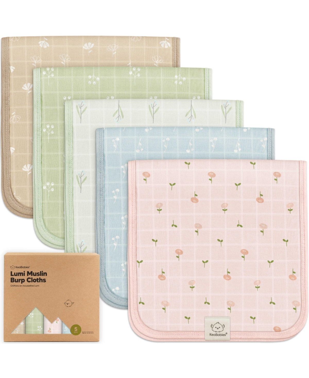 Click here for KeaBabies Kids 5pk Lumi Muslin Burp Cloths Burp Cl... prices