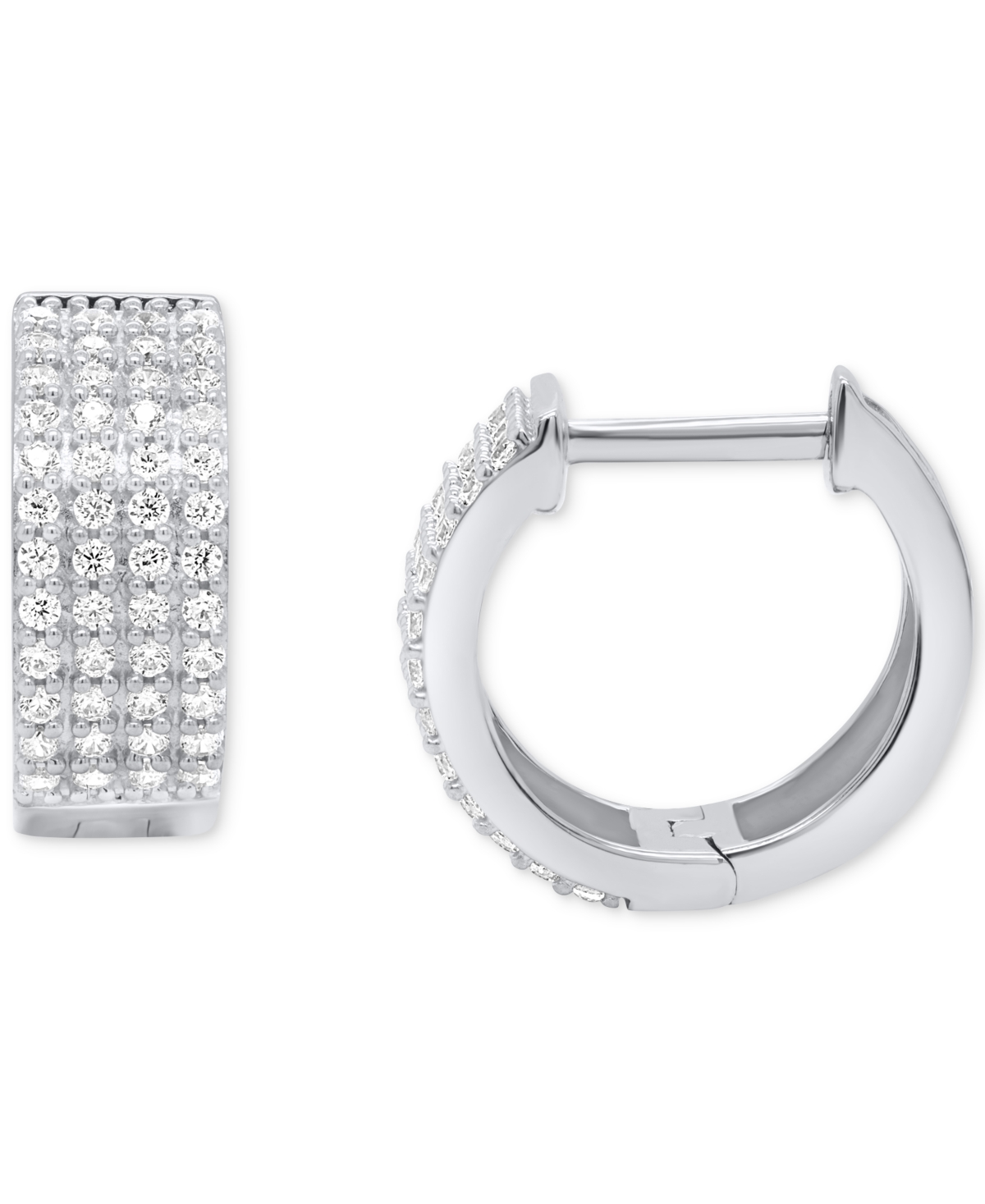 Click here for Diamond Four Row Huggie Hoop Earrings (1/2 ct. t.w... prices