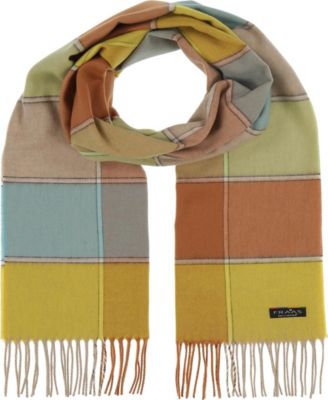 FRAAS Box Plaid Cash Mink Scarf - Macy's