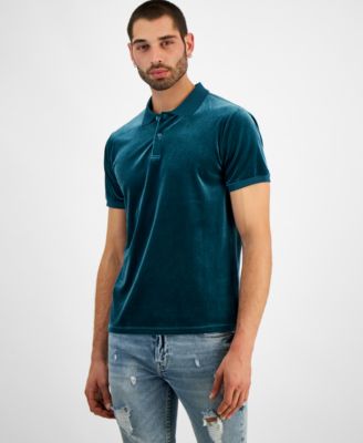 GUESS Men's Rio Liquid Velvet Short Sleeve Polo Shirt - Macy's