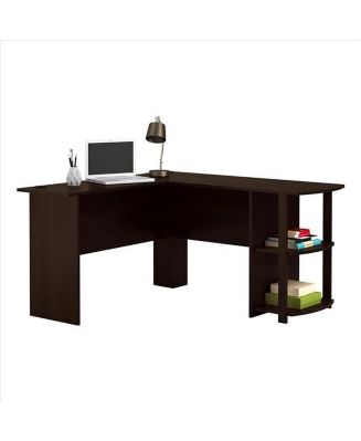 Slickblue L-Shaped Wood Right-angle Computer Desk with Two-layer ...