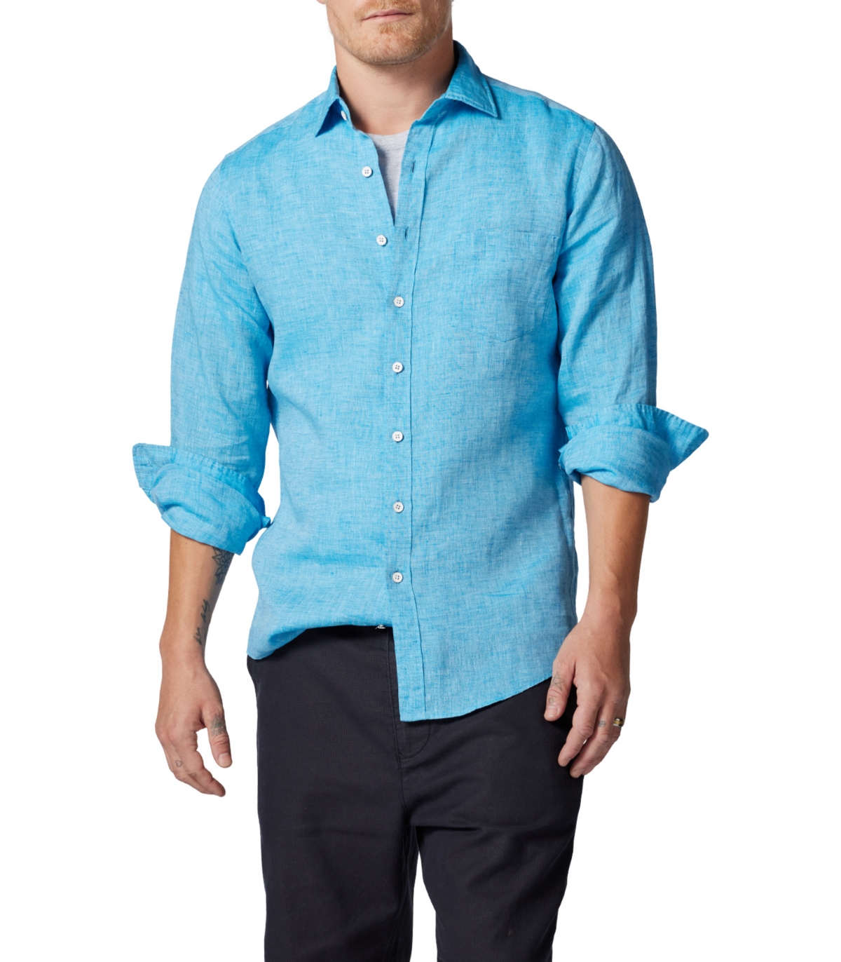 Click here for Rodd Gunn Mens Coromandel Linen Long Sleeve Slim F... prices