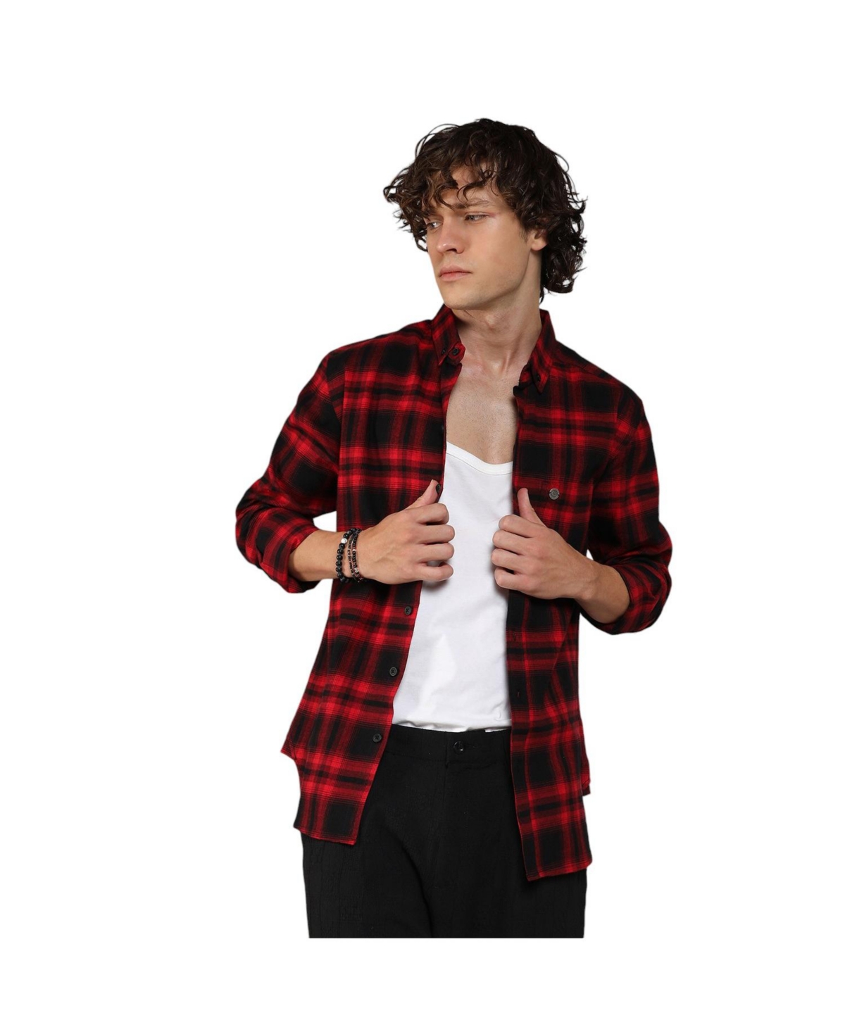 Click here for Mens Midnight Black & Scarlet Red Brushed Buffalo... prices