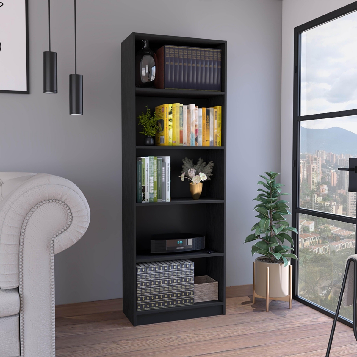 Click here for Vinton 4-Tier Bookcase with Modern Storage for Boo... prices