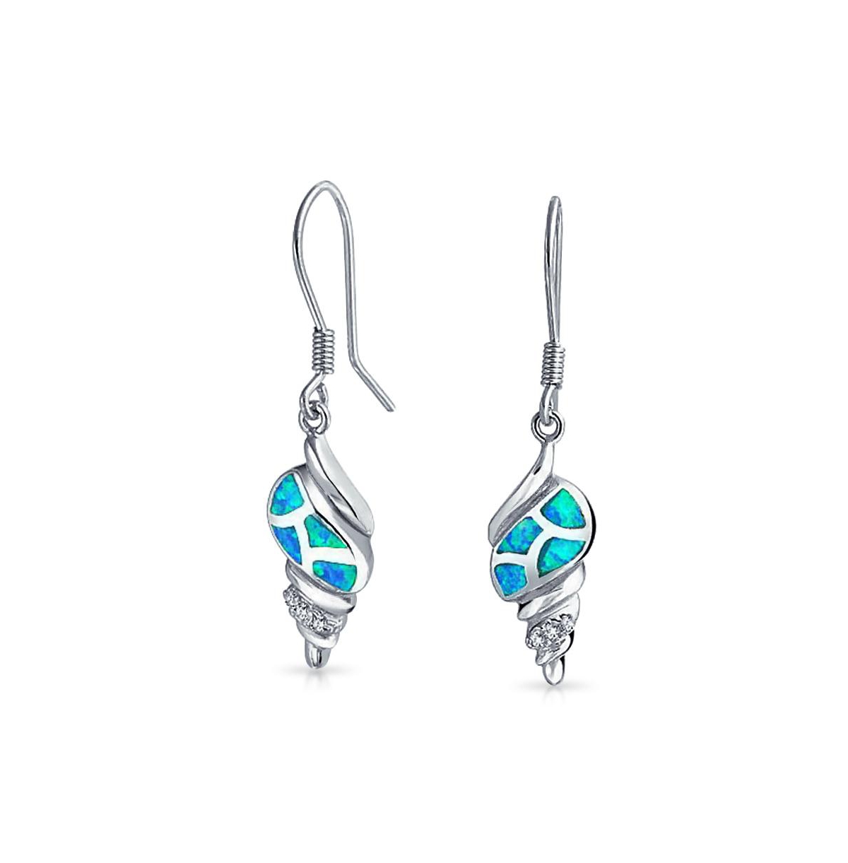 Click here for Bling Jewelry Blue Opal Inlay Sea Shell Dangle Ear... prices