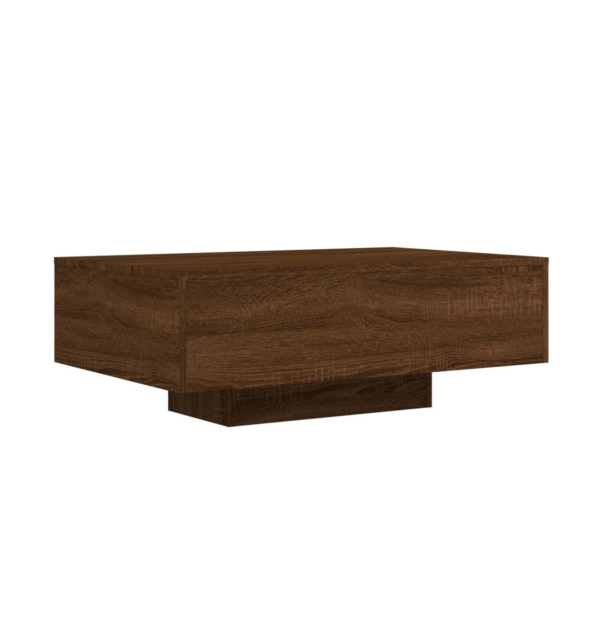 Click here for vidaXL Coffee Table with Led Lights Brown Oak 33.5... prices