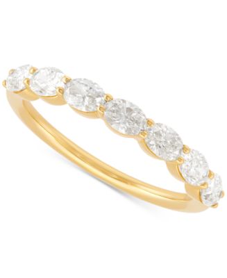 Diamond Oval Horizontal Seven Stone Band (1-1/20 ct. t.w.) in 14k Gold ...