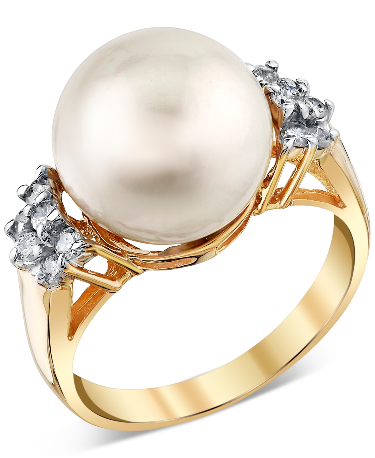 Click here for Cultured Freshwater Pearl (12mm) & Diamond (1/4 ct... prices