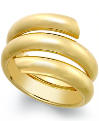 Italian Gold Three Row Coil Bypass Ring in 14k Gold - Macy's
