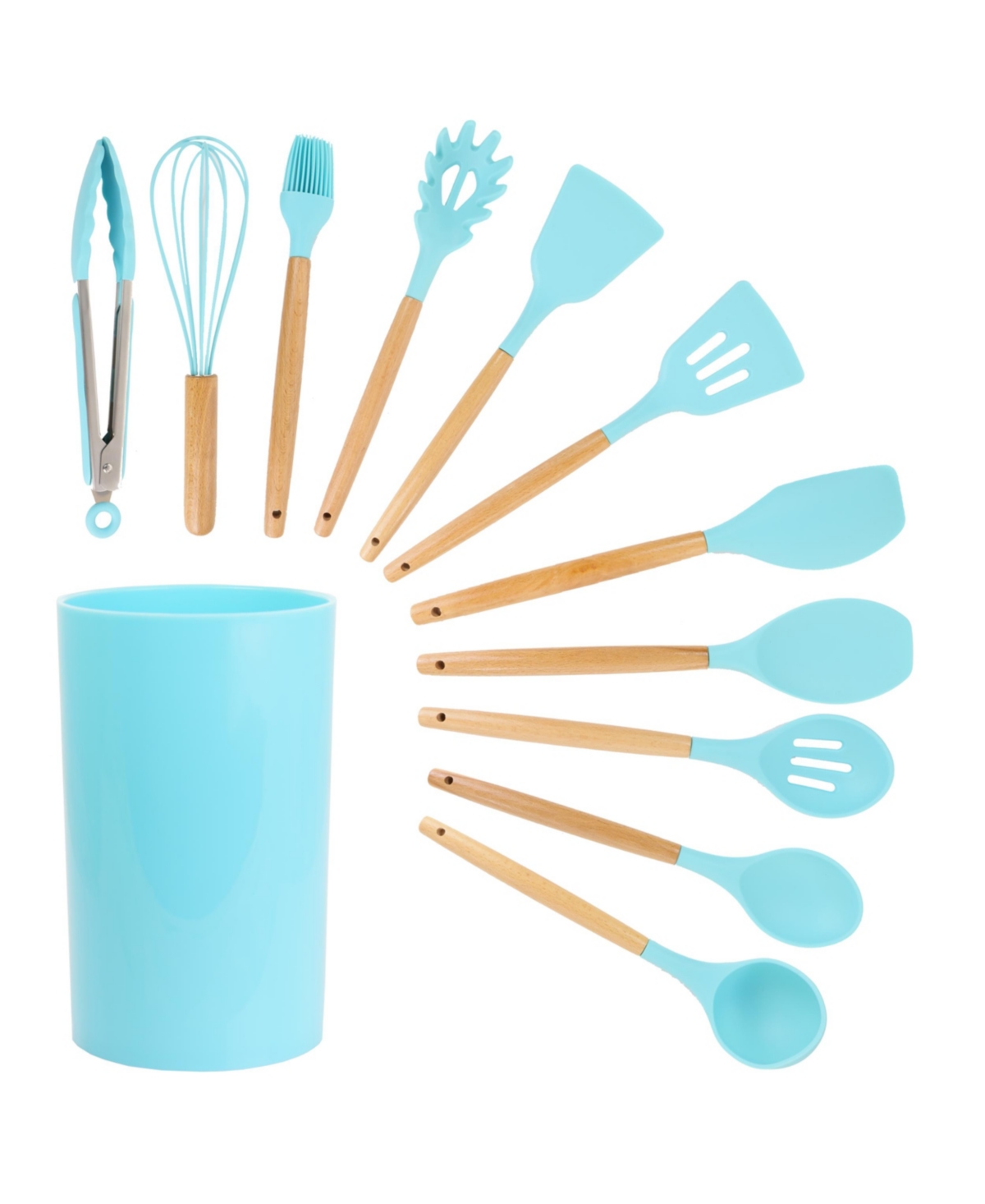 Click here for MegaChef Mint Green Silicone and Wood Cooking Uten... prices
