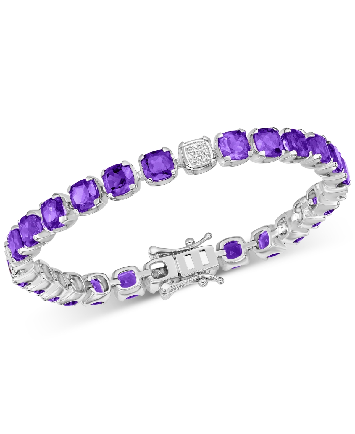 Click here for Lab Grown Amethyst & Diamond Accent Flex Bracelet... prices
