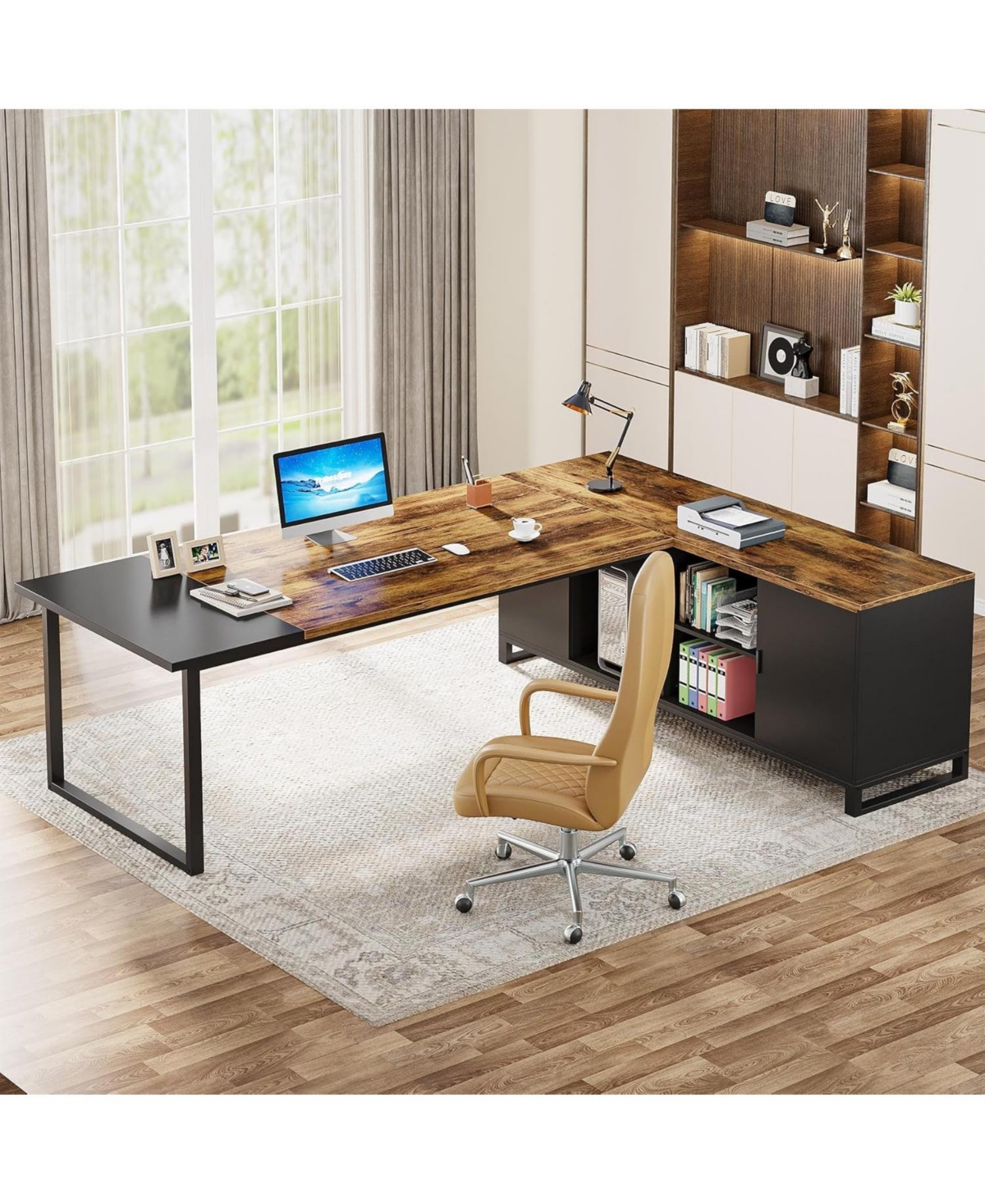 Click here for Tribesigns 70.8 Executive Desk with 55 File Cabine... prices