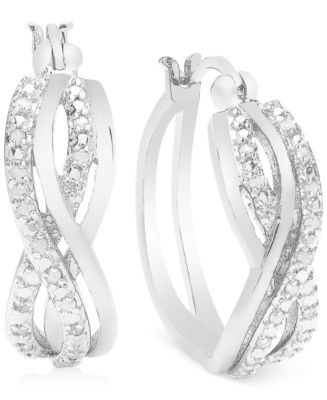 Victoria Townsend Diamond Woven Hoop Earrings (1/4 ct. t.w.) in ...