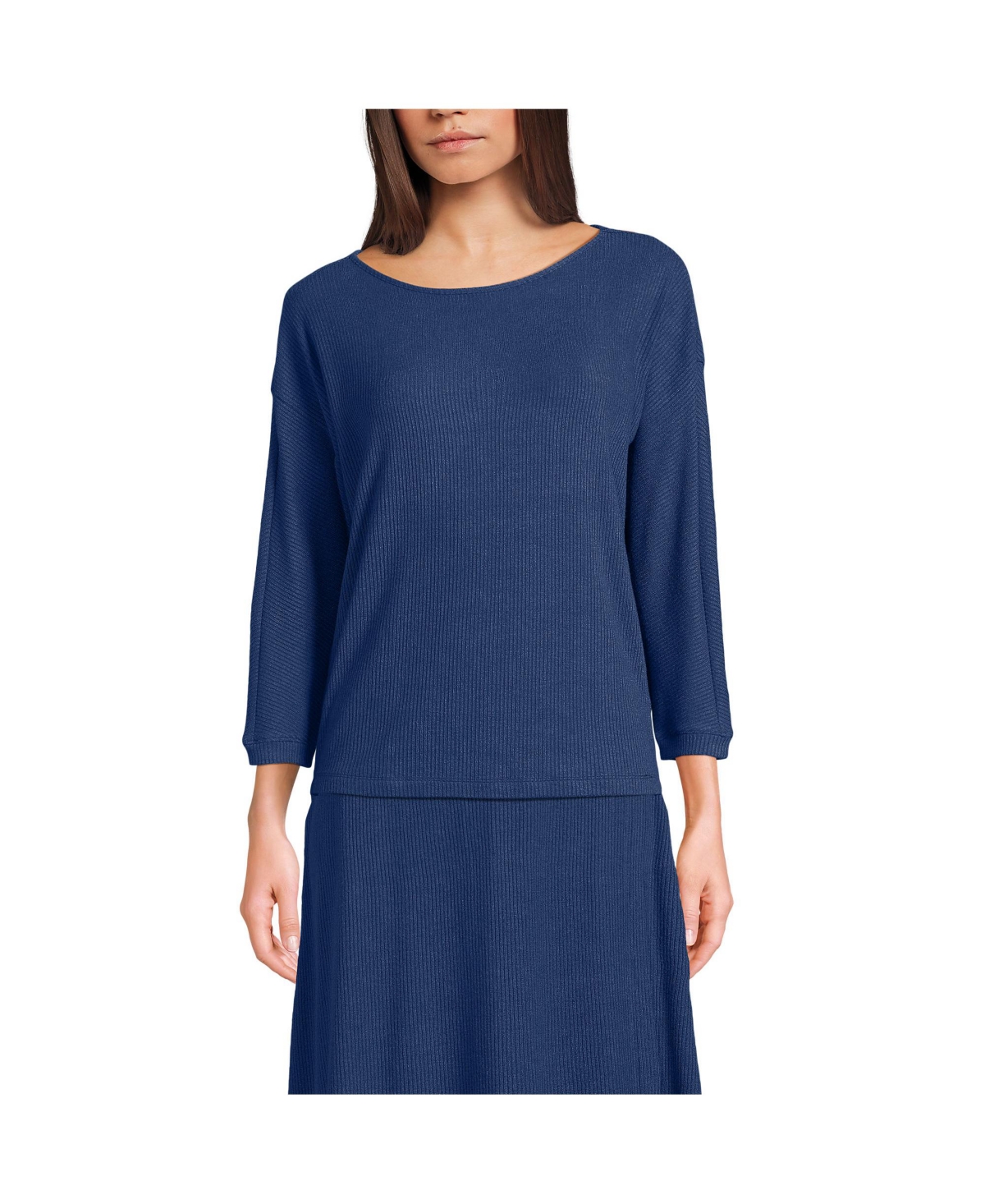 Click here for Lands End Womens 3/4 Sleeve Cozy Rib Dolman Top -... prices