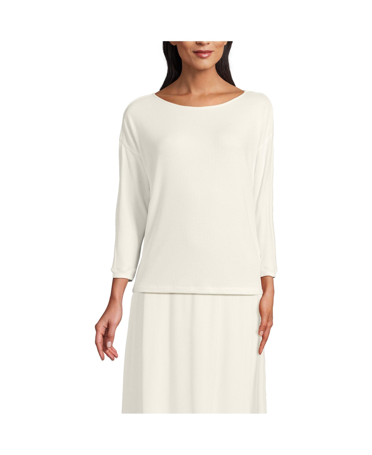 Click here for Lands End Womens 3/4 Sleeve Cozy Rib Dolman Top -... prices