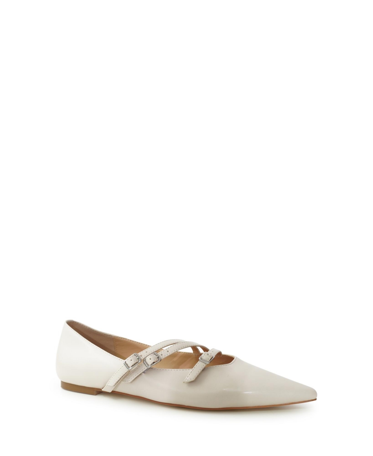 Click here for Belle & Bloom Begin Again Buckled Flat - Beige/kha... prices
