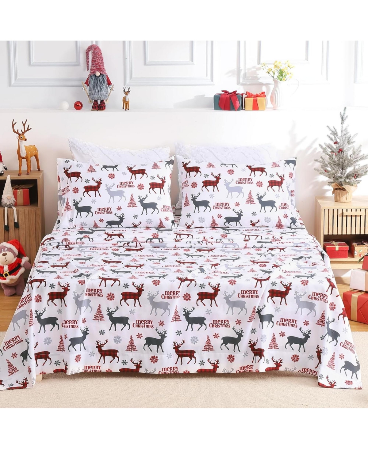 Click here for gaomon 4 Pieces Soft Microfiber Christmas Bedding... prices