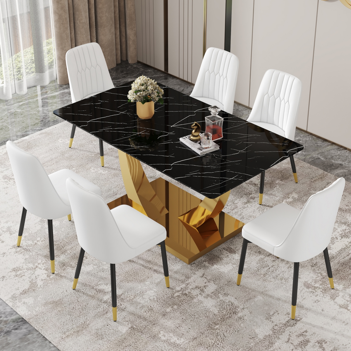 Click here for Streamdale Furniture Table and chair set.Modern re... prices
